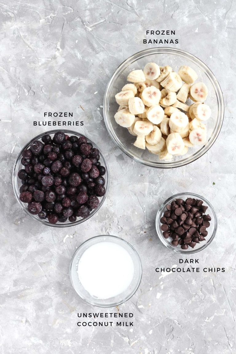 Blueberry Nice Cream (3 ingredients!) - Fresh Water Peaches