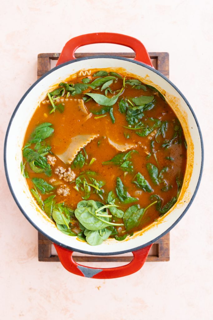 Easy One Pot Lasagna Soup Gluten Free And Dairy Free Fresh Water Peaches