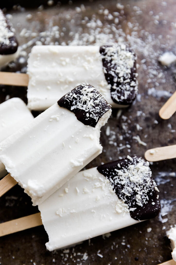 Creamy Coconut Ice Cream Bars (Dairy Free) - Fresh Water Peaches Creamy Coconut Ice Cream Bars (Dairy Free) - Fresh Water Peaches